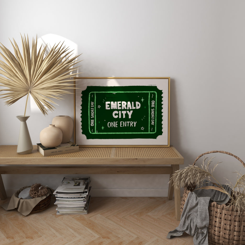 Emerald City Singular Ticket Art Print DIGITAL DOWNLOAD – rmdesignstudio